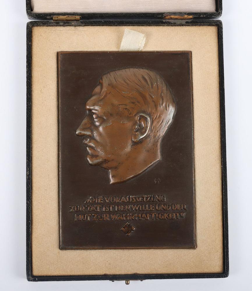 Cased Third Reich Adolf Hitler Non-Portable Plaque