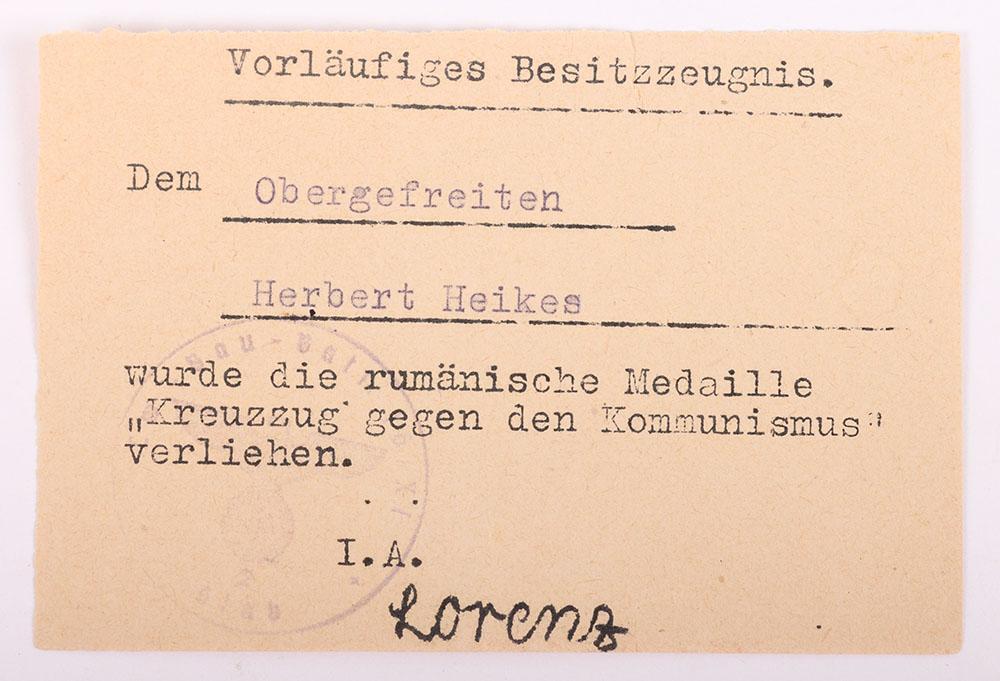 WW2 German Luftwaffe Award Citation Group of Three