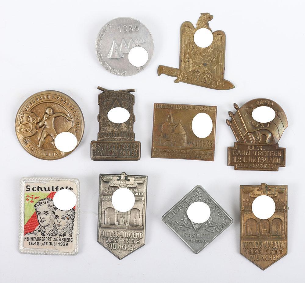 10x Third Reich Hitler Youth Rally / Day Badges