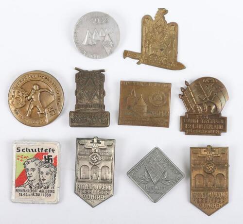 10x Third Reich Hitler Youth Rally / Day Badges