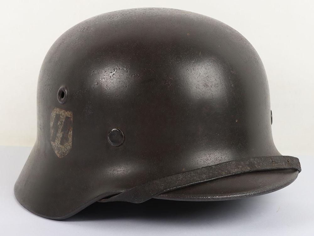 WW2 German Waffen-SS Single Decal Steel Combat Helmet