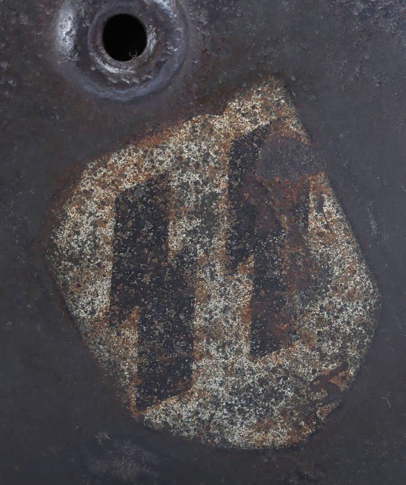 WW2 German Waffen-SS Single Decal Steel Combat Helmet