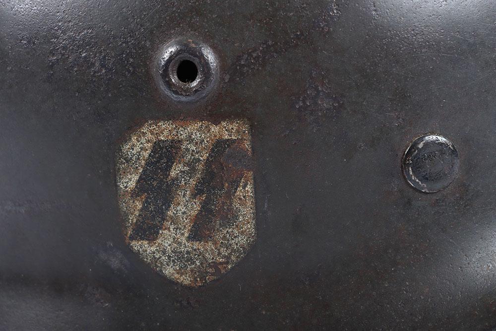 WW2 German Waffen-SS Single Decal Steel Combat Helmet