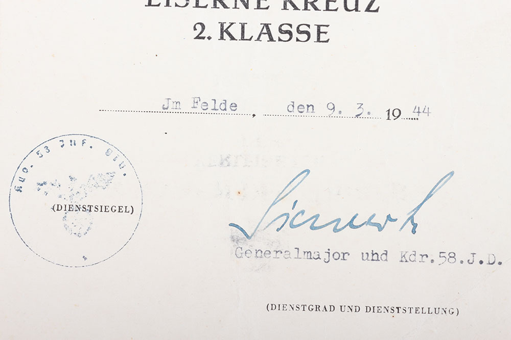 WW2 German Award Citation Pair