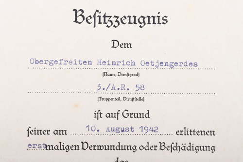 WW2 German Award Citation Pair