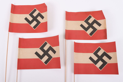 8x Third Reich Hitler Youth Paper Rally Flags