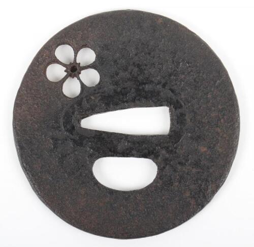 Circular Iron Japanese Sword Tsuba
