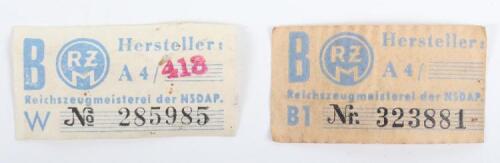 Third Reich Army Generals Manufacture Card Templates and RZM Paper Labels