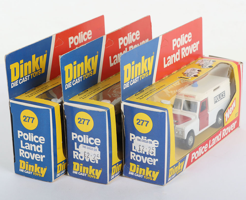 Three Dinky 277 Police Land Rovers