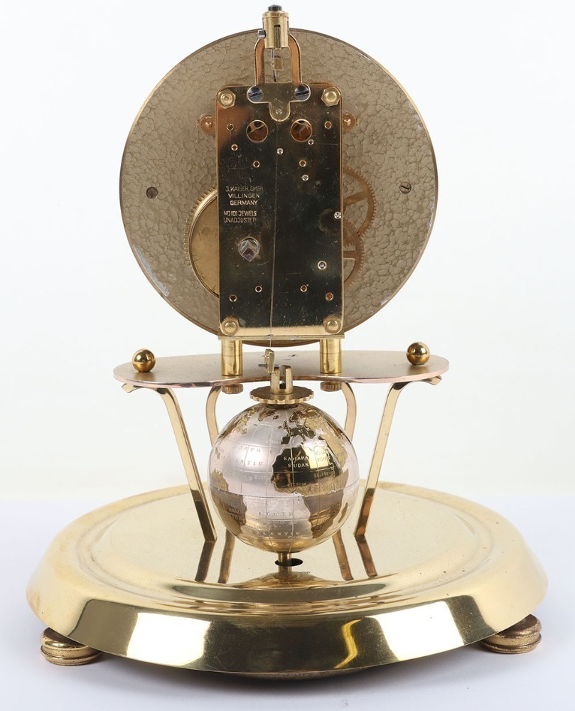 Kaiser Globe Torsion Clock, circ 1954, rare earth pendulum