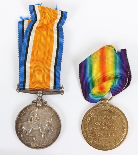 Great War British Officers Medal Pair