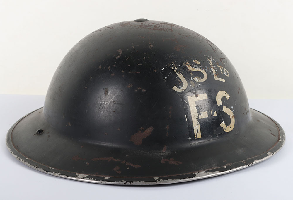 WW2 British Home Front Factory Fire Service Steel Helmet