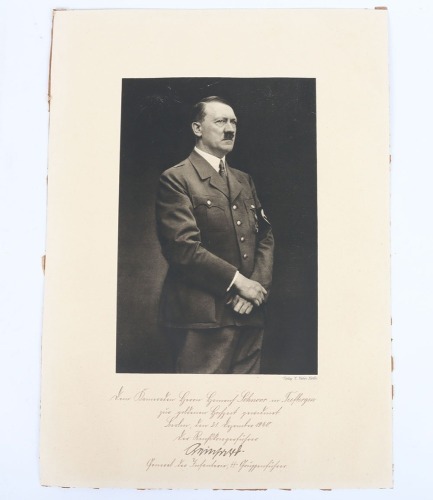 Large Formal Photograph of Adolf Hitler with Signed Dedication by ...