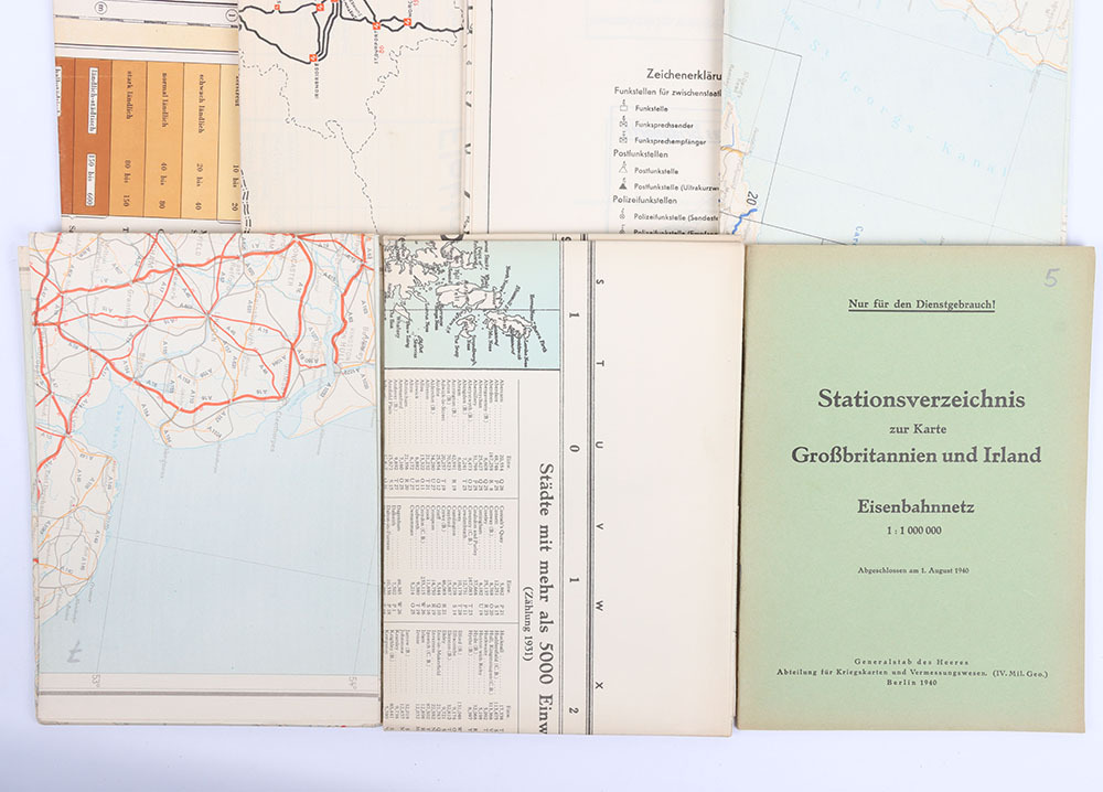 WW2 German 1940 Operation Sea Lion Invasion Maps of Great Britain