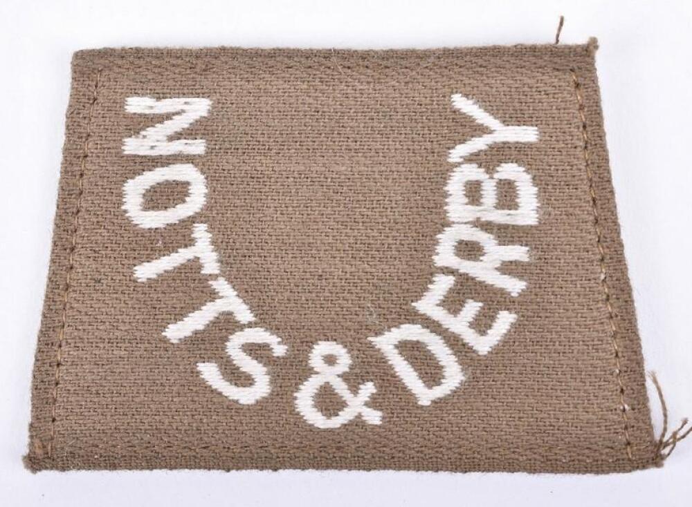 WW1 Notts & Derby Regiment Slip-on Shoulder Title