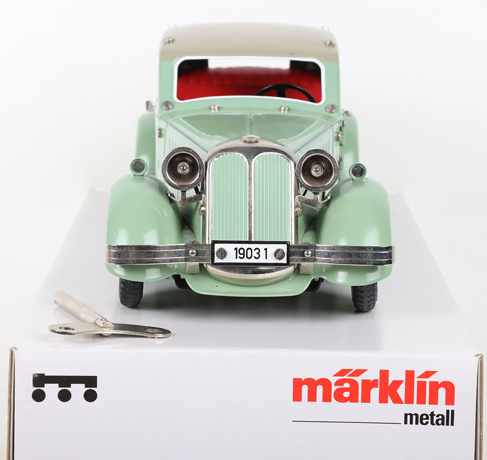 Boxed Marklin recent issue 19031 tinplate clockwork Two-Door Sedan