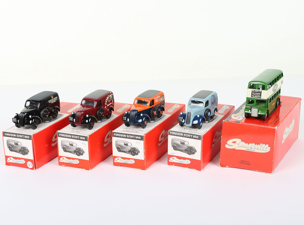 Four Somerville Models 1/43 scale Fordson 5CWT delivery vans and a ...