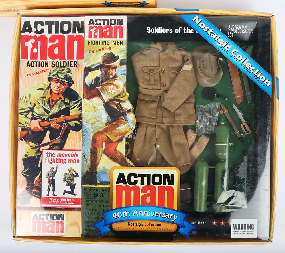 Three Action Man 40th Anniversary Nostalgic Collection outfits