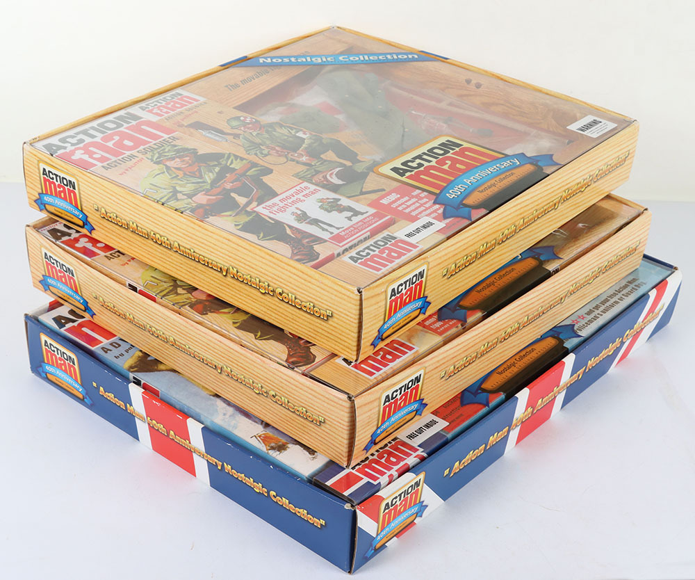 Three Action Man 40th Anniversary Nostalgic Collection outfits
