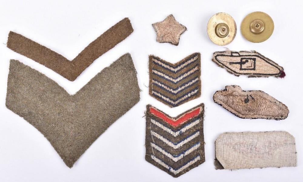 Mixture of WW1 and Later Cloth Insignia