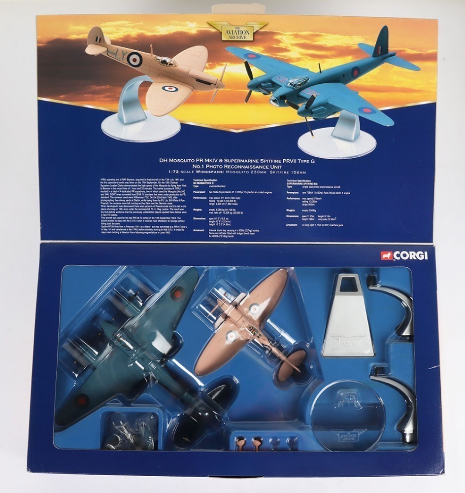 Five Corgi Aviation Archive DH Mosquito Aircraft 1:72nd Scale Models
