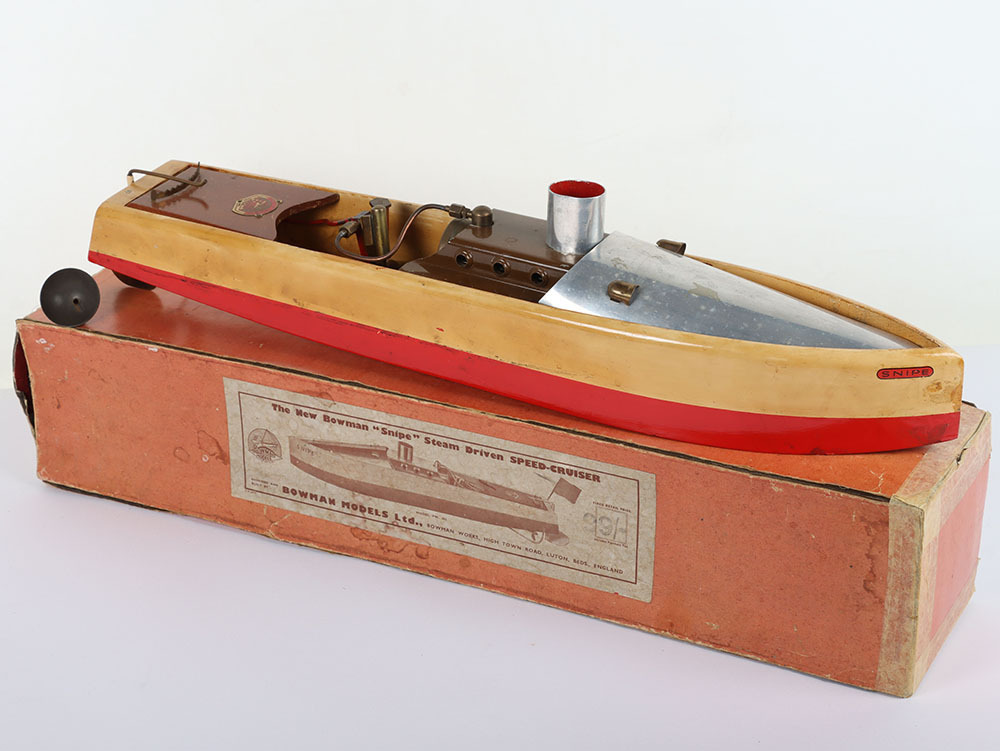 Boxed Bowman Models of Luton ‘Snipe’ live steam Speed-Cruiser, 1947-49