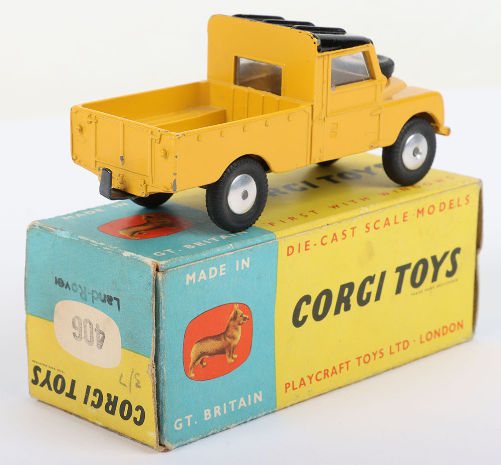 Corgi Toys 406 Land Rover, (109’WB) yellow body, black roof