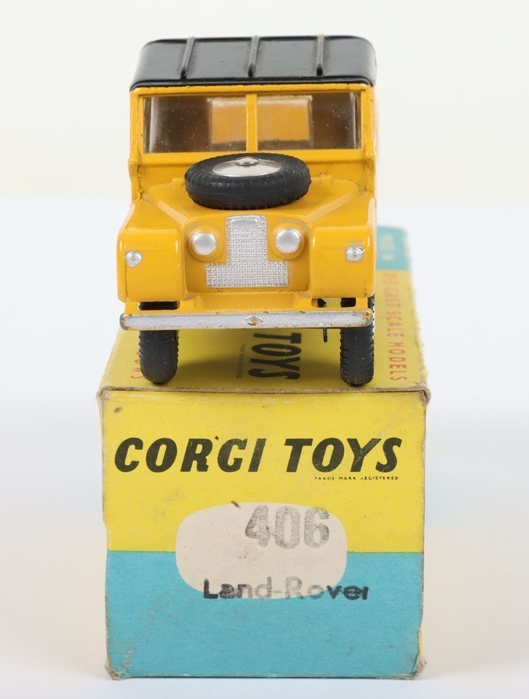 Corgi Toys 406 Land Rover, (109’WB) yellow body, black roof