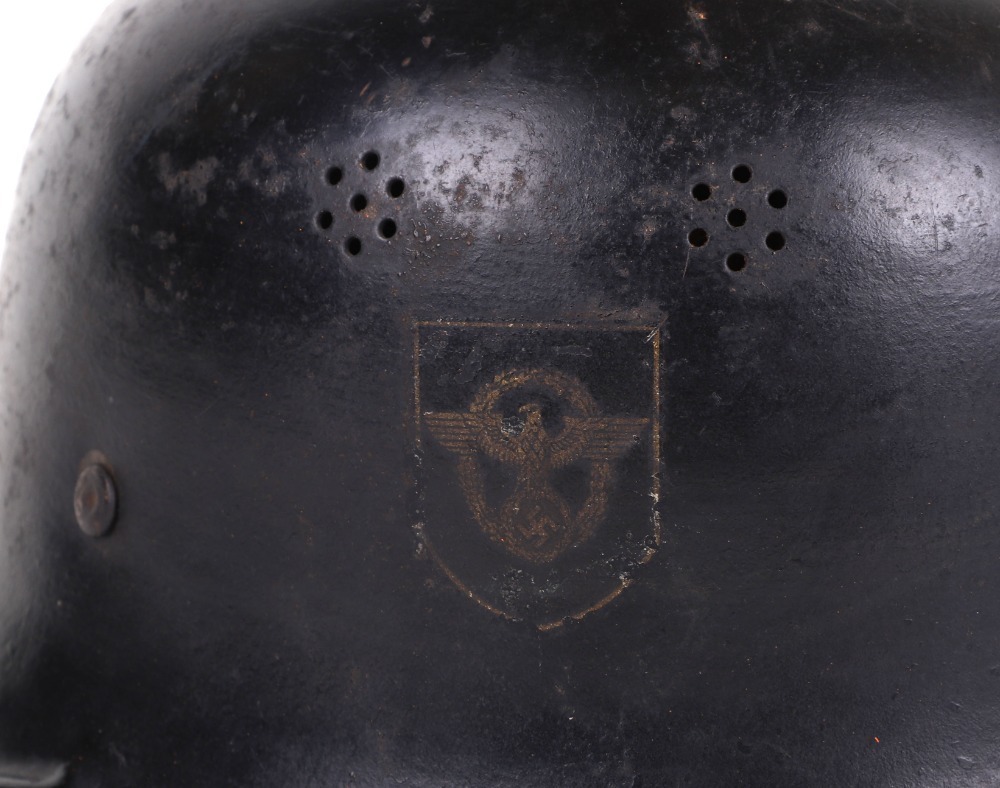 WW2 GERMAN FIRE POLICE STEEL HELMET