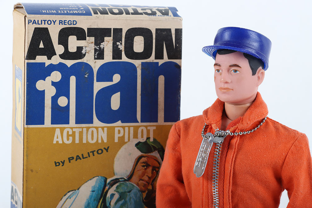 Vintage Action Man Action Pilot by Palitoy 1964, with original box