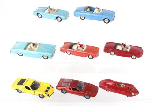 Eight unboxed Solido Diecast Cars 1/43 scale, circa 1960’s