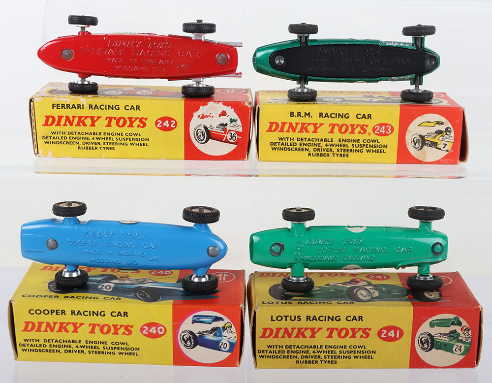 Four Dinky Toys Formula 1 Racing Cars