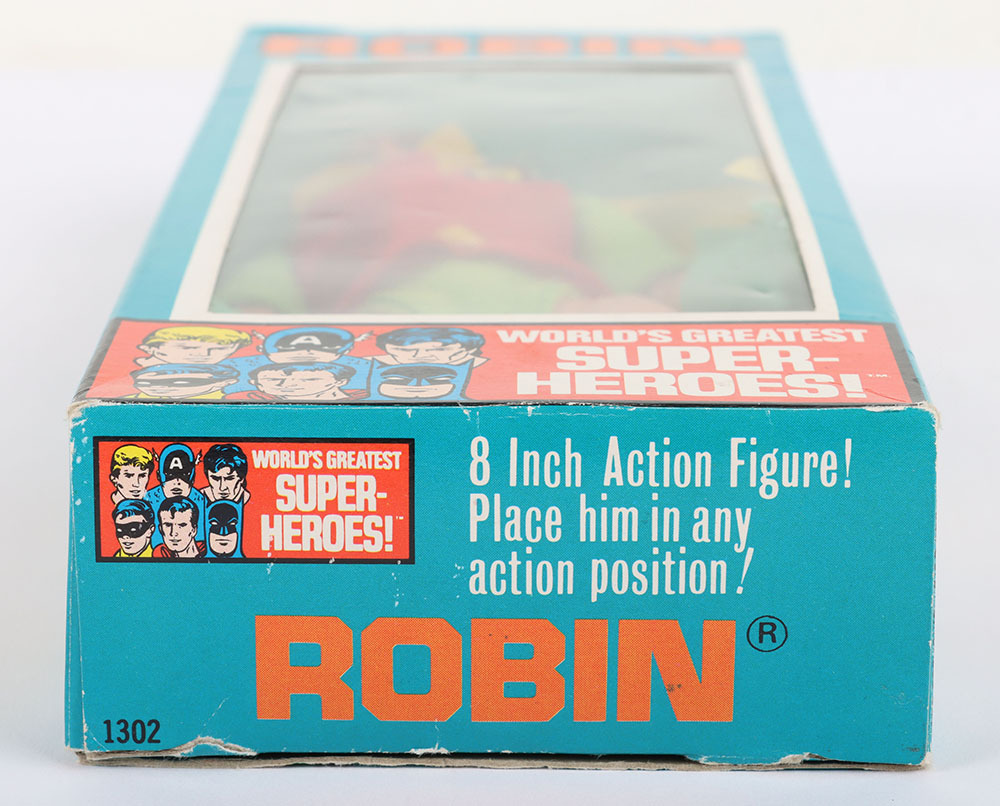 Vintage Mego DC Robin 8 inch Action figure 1976 in original Blue box,