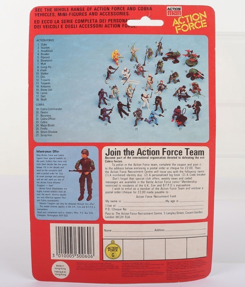 Vintage Action Force Cobra Trooper Series 3 carded moc Action figure ...