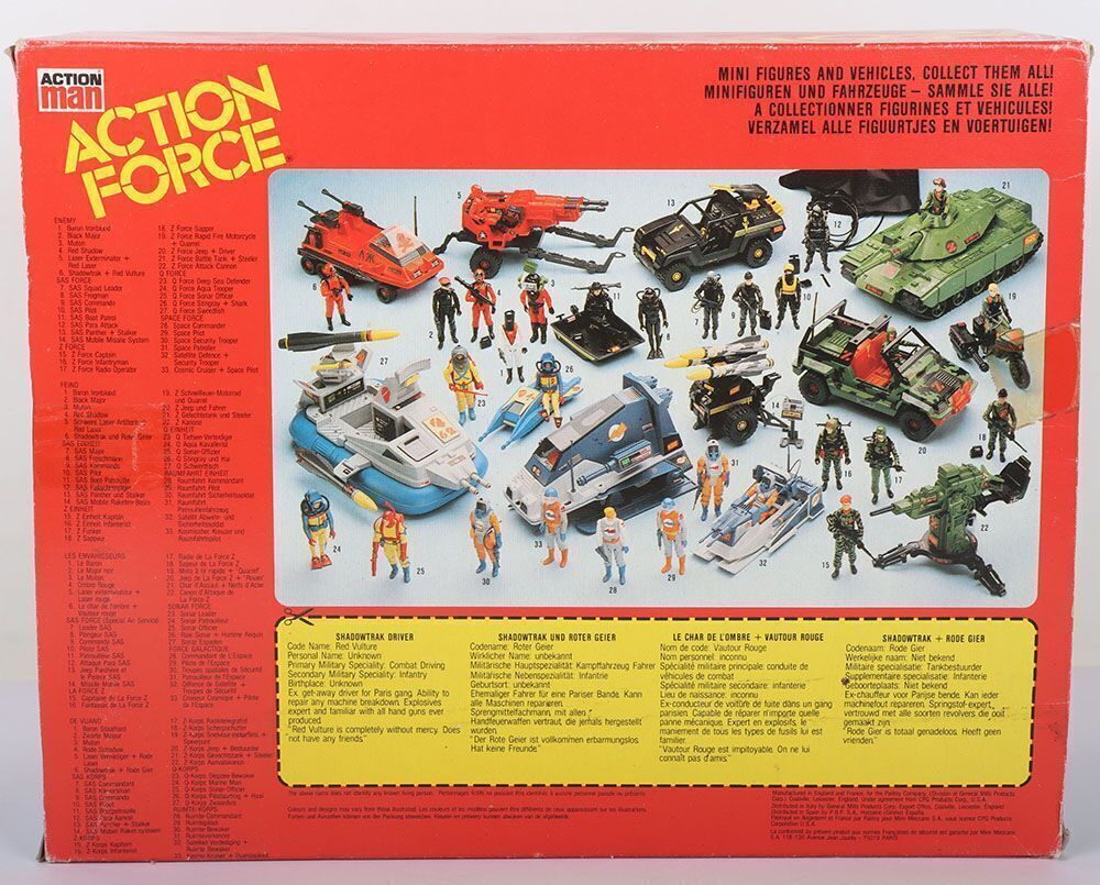 Vintage Action Force Shadowtrak Vehicle and Red Vulture figure Palitoy ...