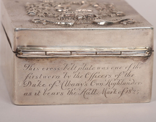 Hallmarked Silver Cigarette Box with Shoulder Belt Plate of the Duke of ...