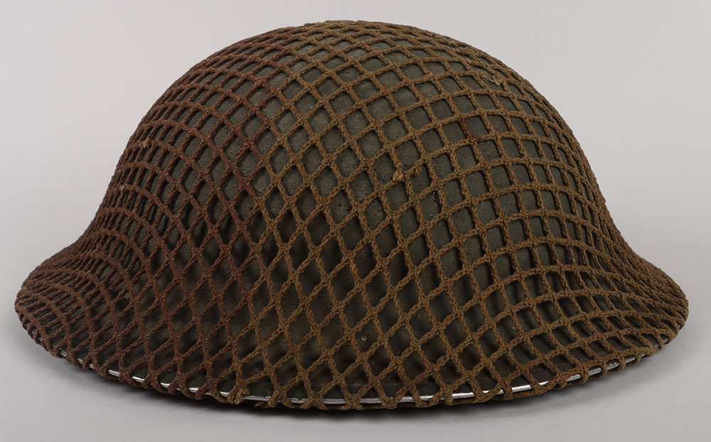 WW2 British Combat Helmet with Camouflage Net Cover