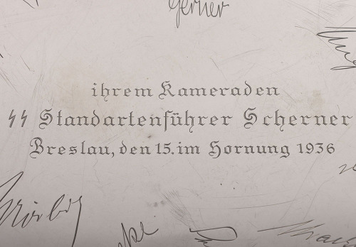 Historically Interesting Silver Tray Presented by Fellow SS Officers to ...