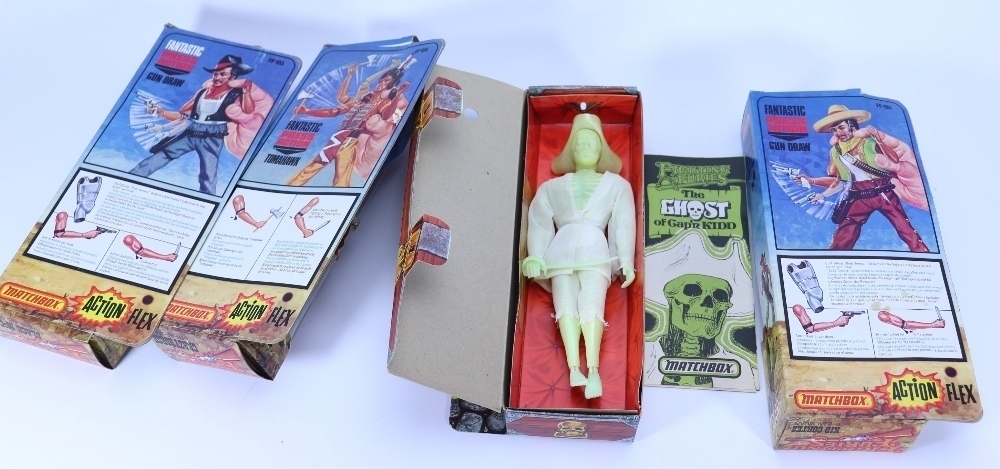 Four boxed Matchbox Fighting Furies action figures, 1970s,