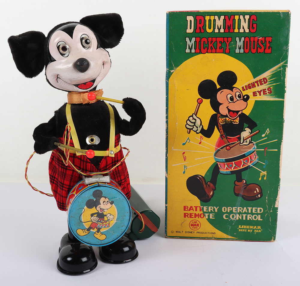 Linemar Japanese Battery Operated Drumming Mickey Mouse