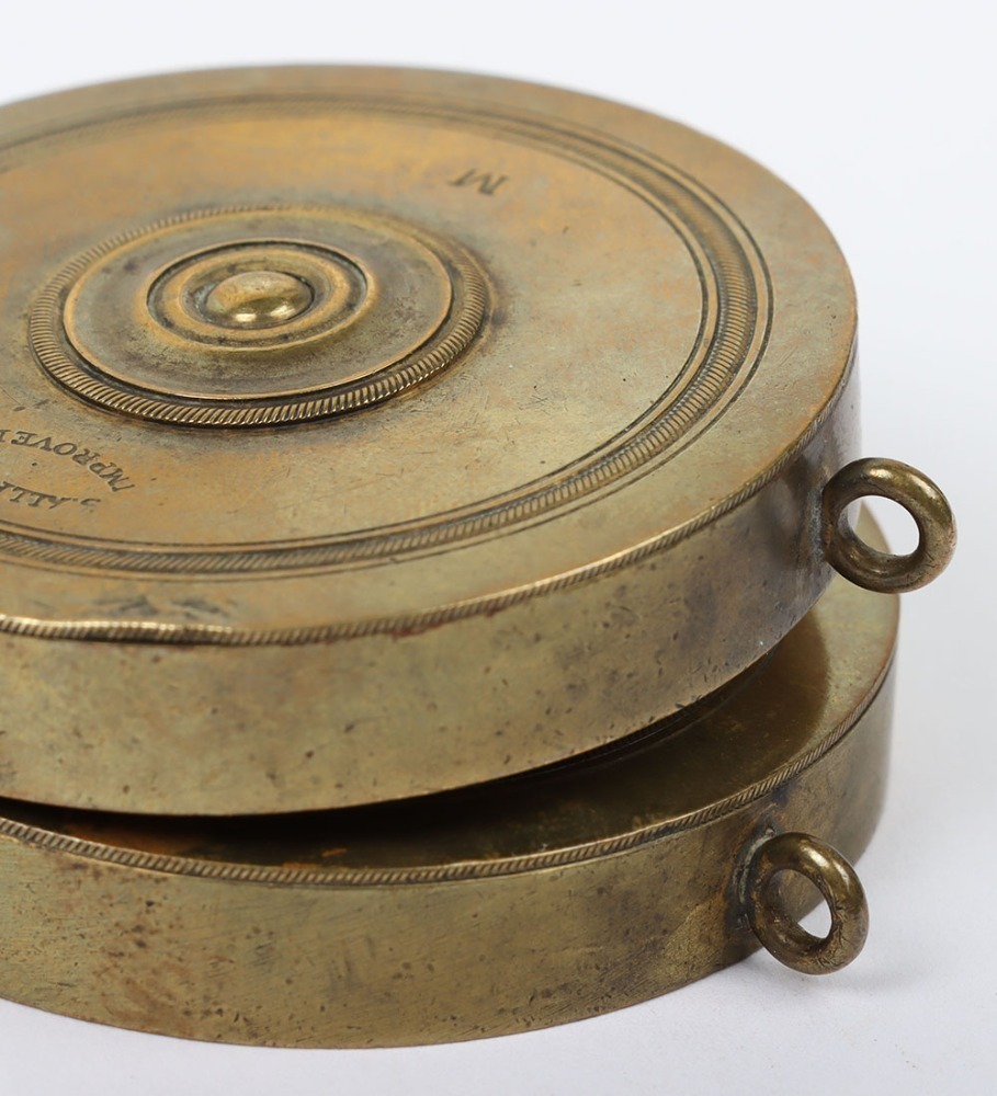 Scarce pair of brass percussion cap dispensers