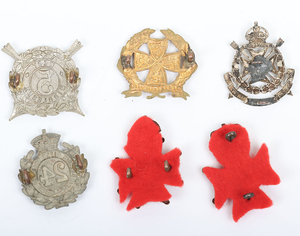 Grouping of Middlesex Rifle Volunteers Field Service / Collar Badges