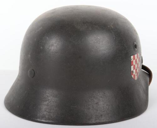 Third Reich Croatian Volunteers in SS-Police Division Steel Helmet