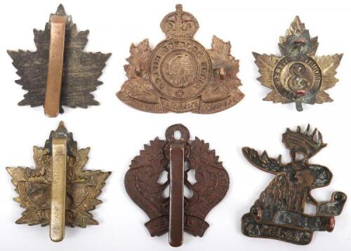 6x Canadian Mounted Rifles Regiments C.E.F Cap Badges