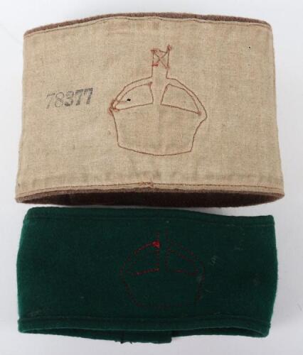 2x WW1 British Armbands