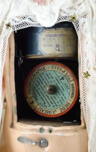 Rare all original Jumeau ‘Bebe Phonograph’ bisque head Bebe with five ...