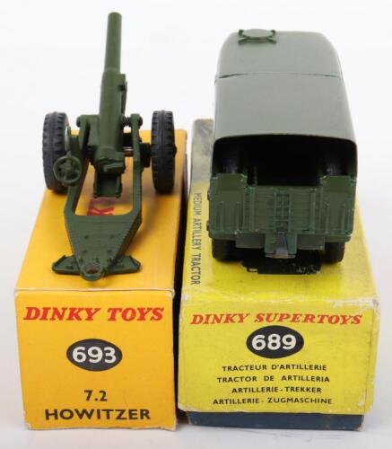 Dinky Toys 689 Medium Artillery Tractor & 693 7.2 Howitzer