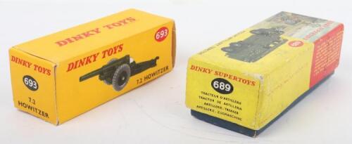 Dinky Toys 689 Medium Artillery Tractor & 693 7.2 Howitzer