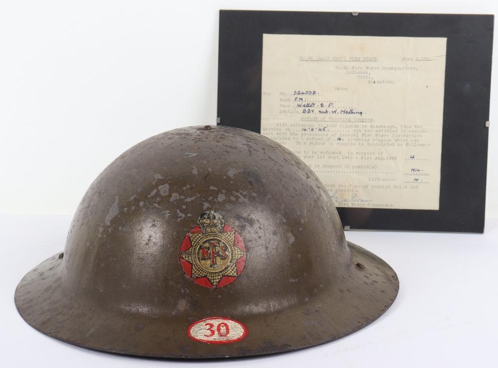 WW2 British National Fire Service Helmet for Maidstone District West ...
