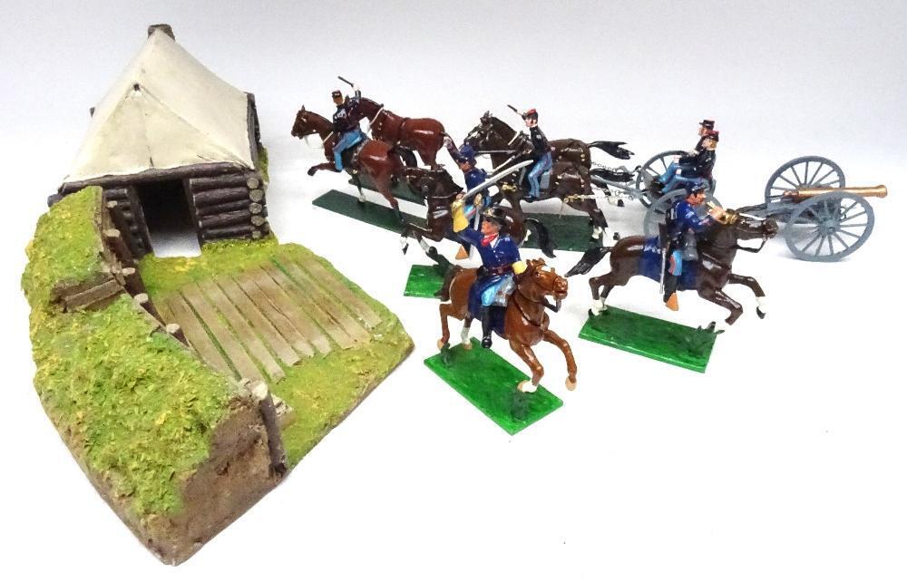 Fusilier American Civil War Union Gun Team four horse with two seated ...